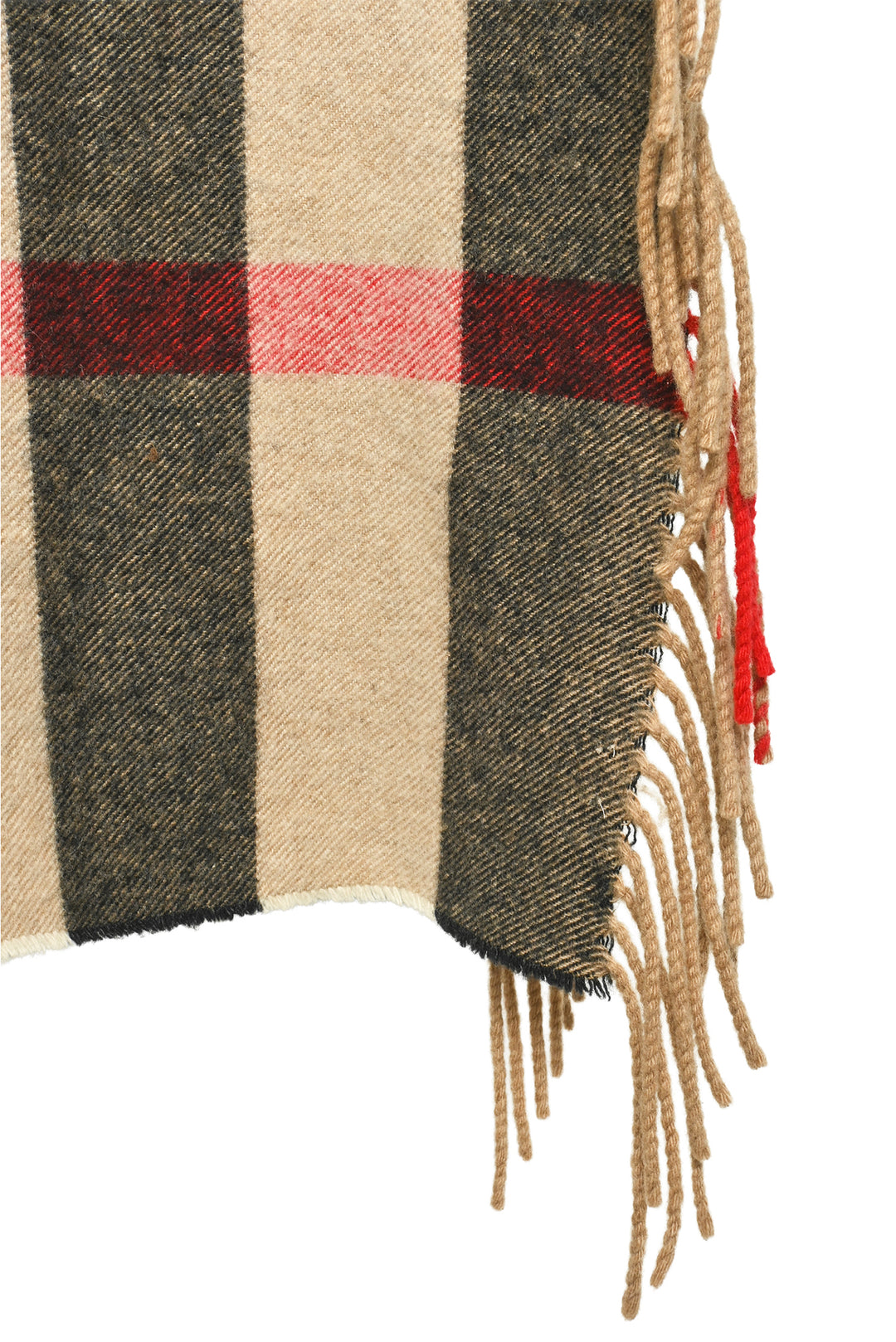 Burberry Fringe Check Cashmere Scarf - Luxury Used Designer Women's ...