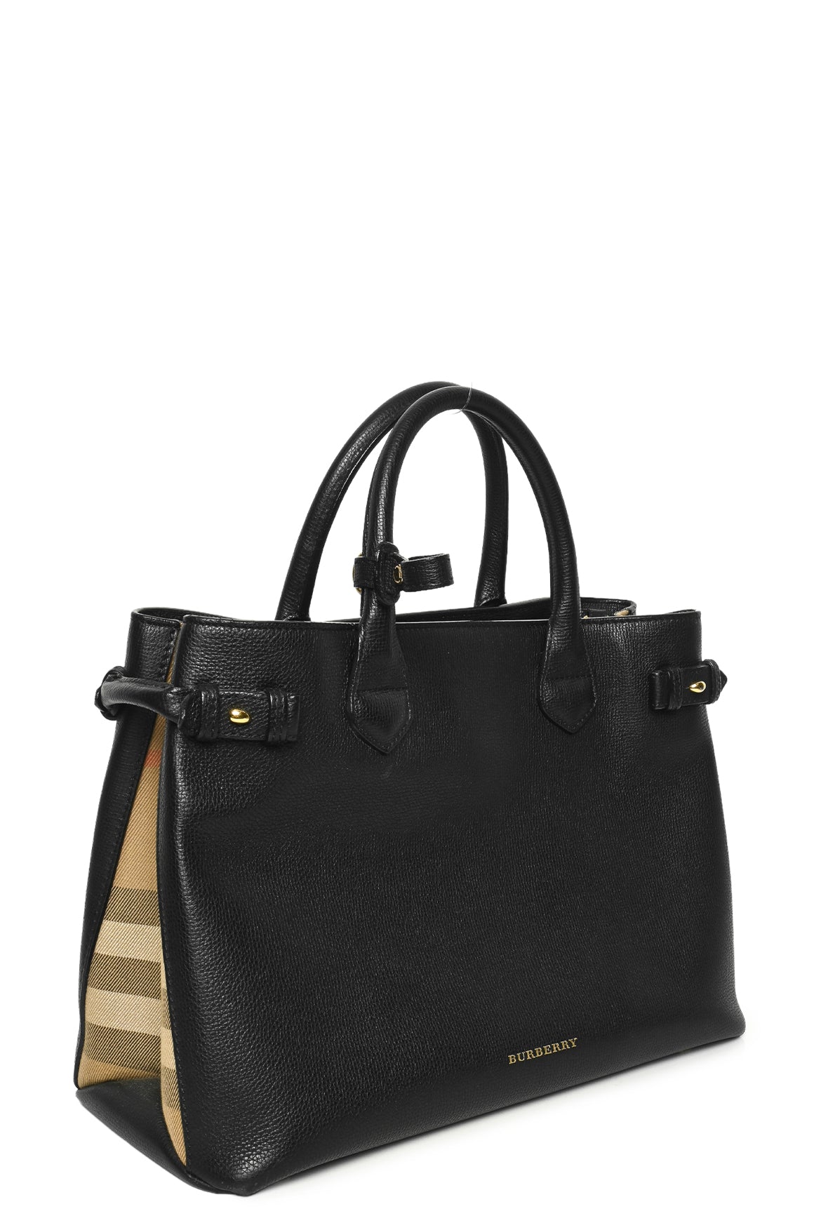 Burberry Grained Calfskin Medium Banner Tote - Luxury Used Designer ...
