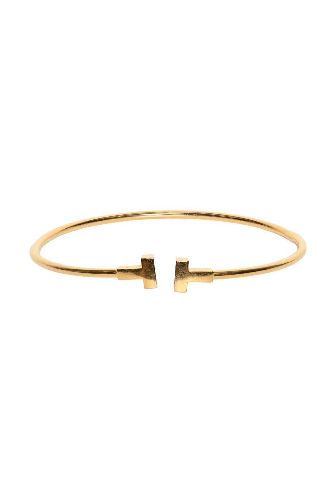 Tiffany & Co 18K Gold Tiffany T Narrow Wire Bracelet – Turnabout Luxury ...